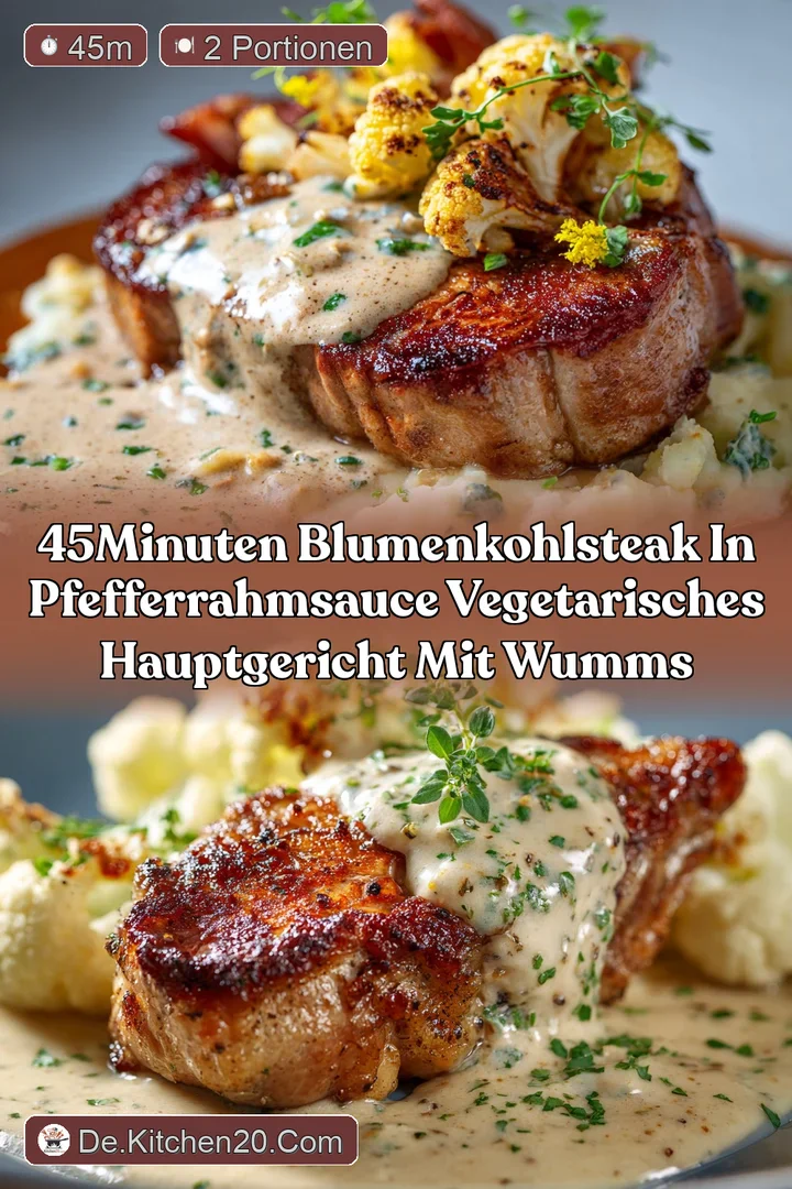 Cremiges Blumenkohlsteak in Pfefferrahmsauce Das…